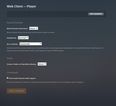 Plex Web App Settings | Plex Support