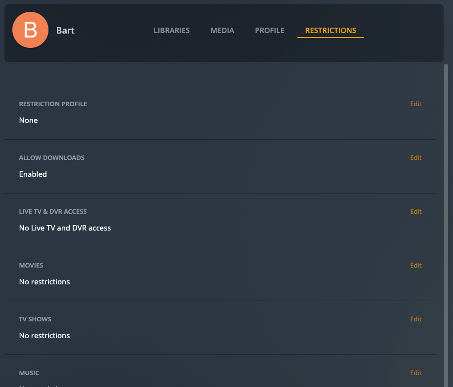 Restrictions on Library Access | Plex Support