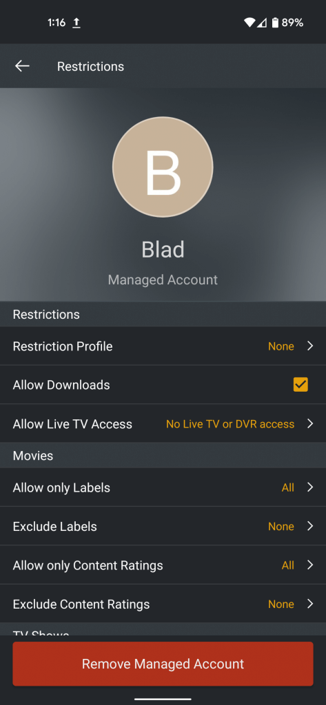 Restrictions on Library Access | Plex Support
