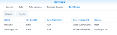 How to add Plex's package signing public key to Synology NAS Package ...