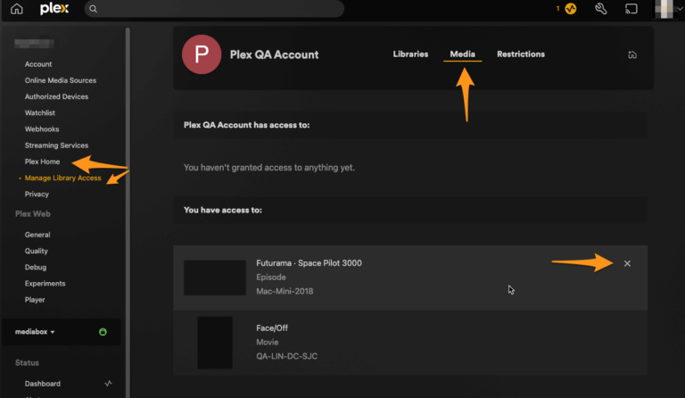 Single Item Access | Plex Support