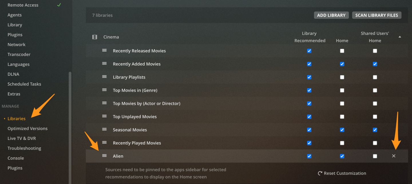 Manage Recommendations | Plex Support